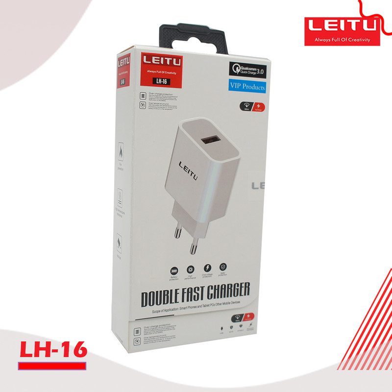 شارژر دیواری لیتو (LEITU) مدل LH-16 به همراه کابل تایپ سی - فروشگاه اینترنتی گیگاتی